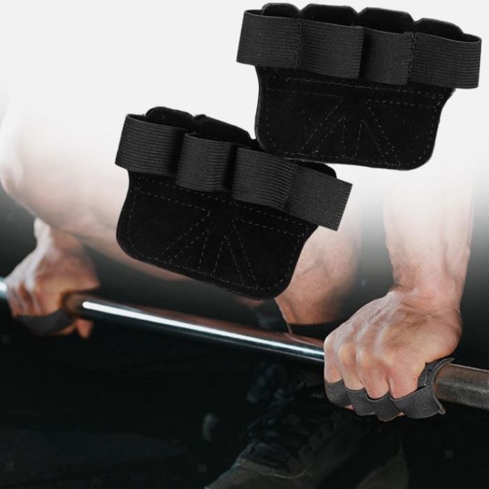 Four-Finger Grip Training Pad Cowhide Leather- BLACK – The Fitness Mind